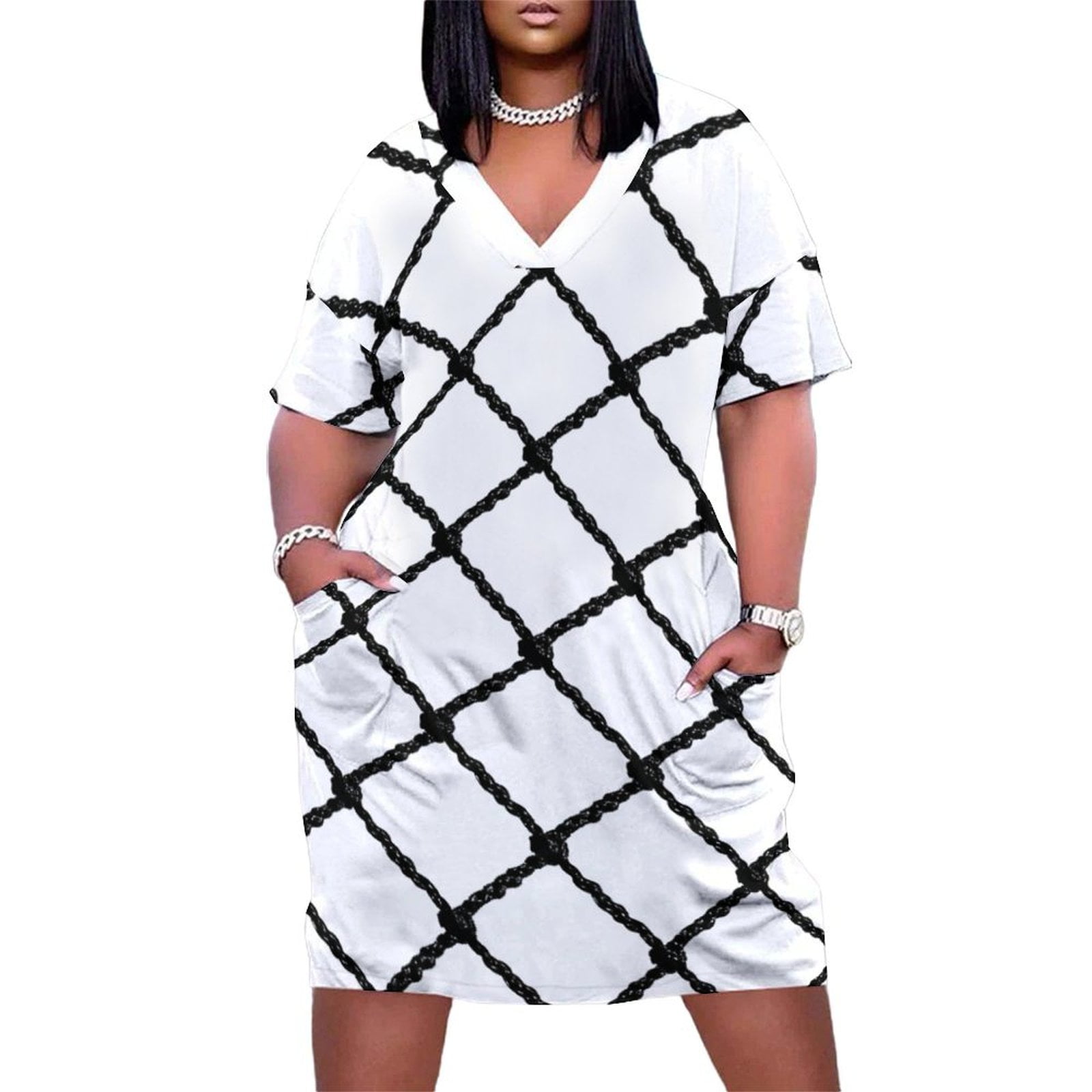 Colored Grid Geometry Summer Dresses for Women Beach Boho - Walmart.com