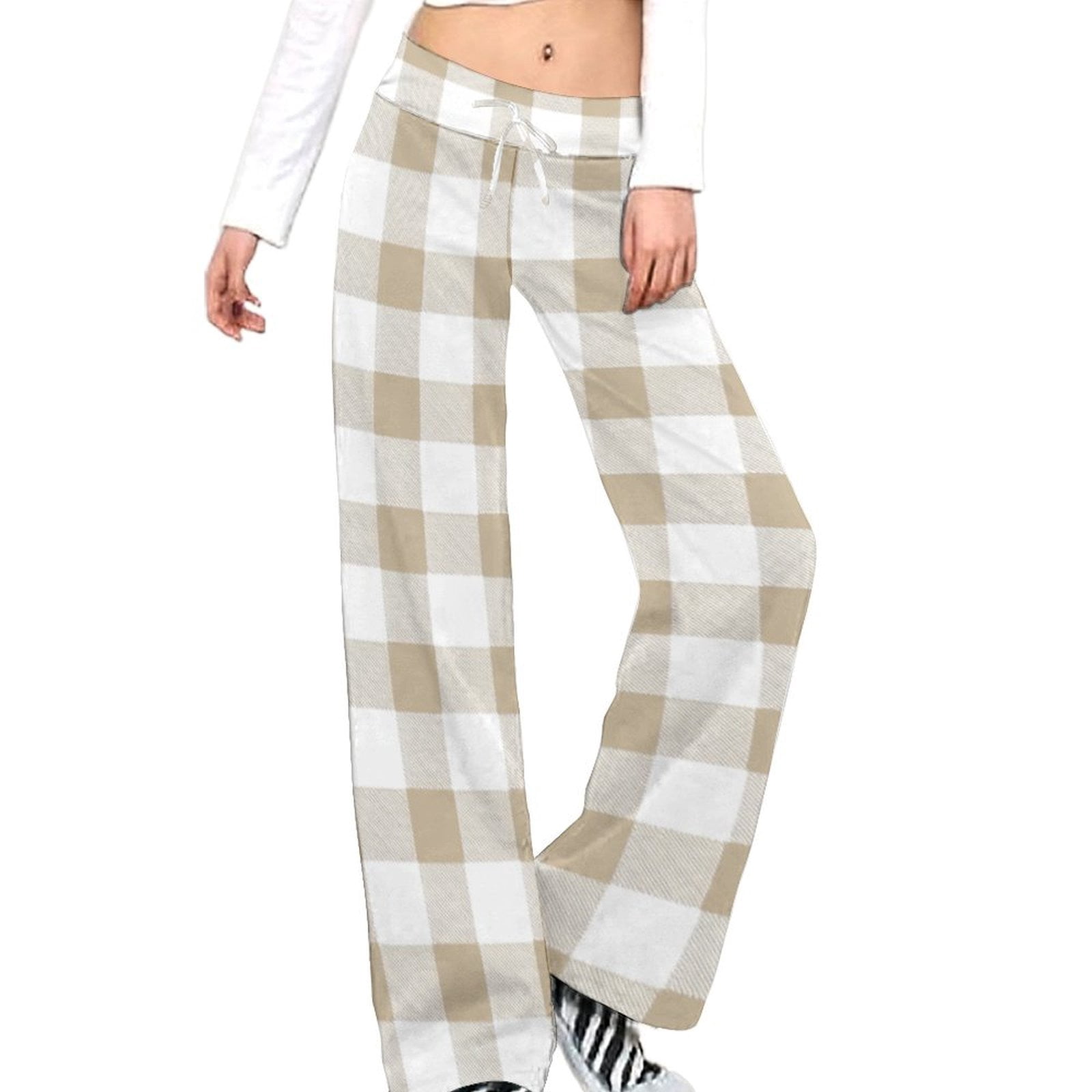 Colored Grid Geometry Summer Outfits Flowy Palazzo Pants for Women 2025 ...