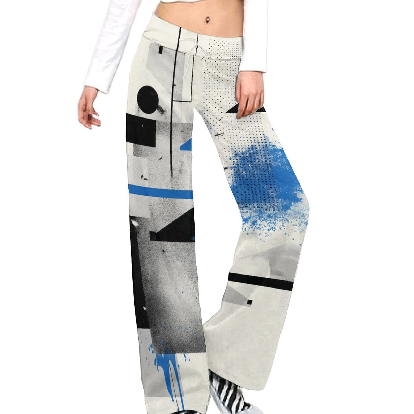 Colored Grid Geometry Summer Outfits Flowy Palazzo Pants for Women 2025 ...