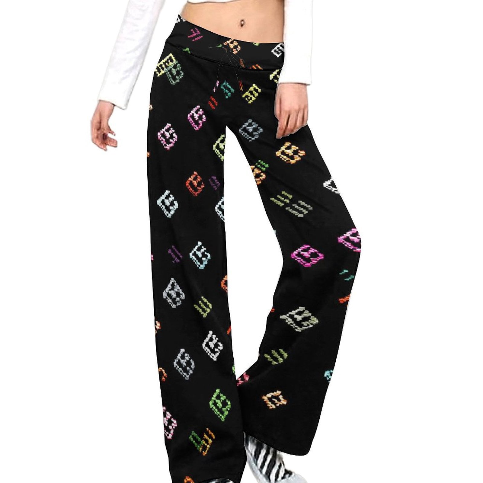 Colored Grid Geometry Summer Outfits Flowy Palazzo Pants for Women 2025 ...