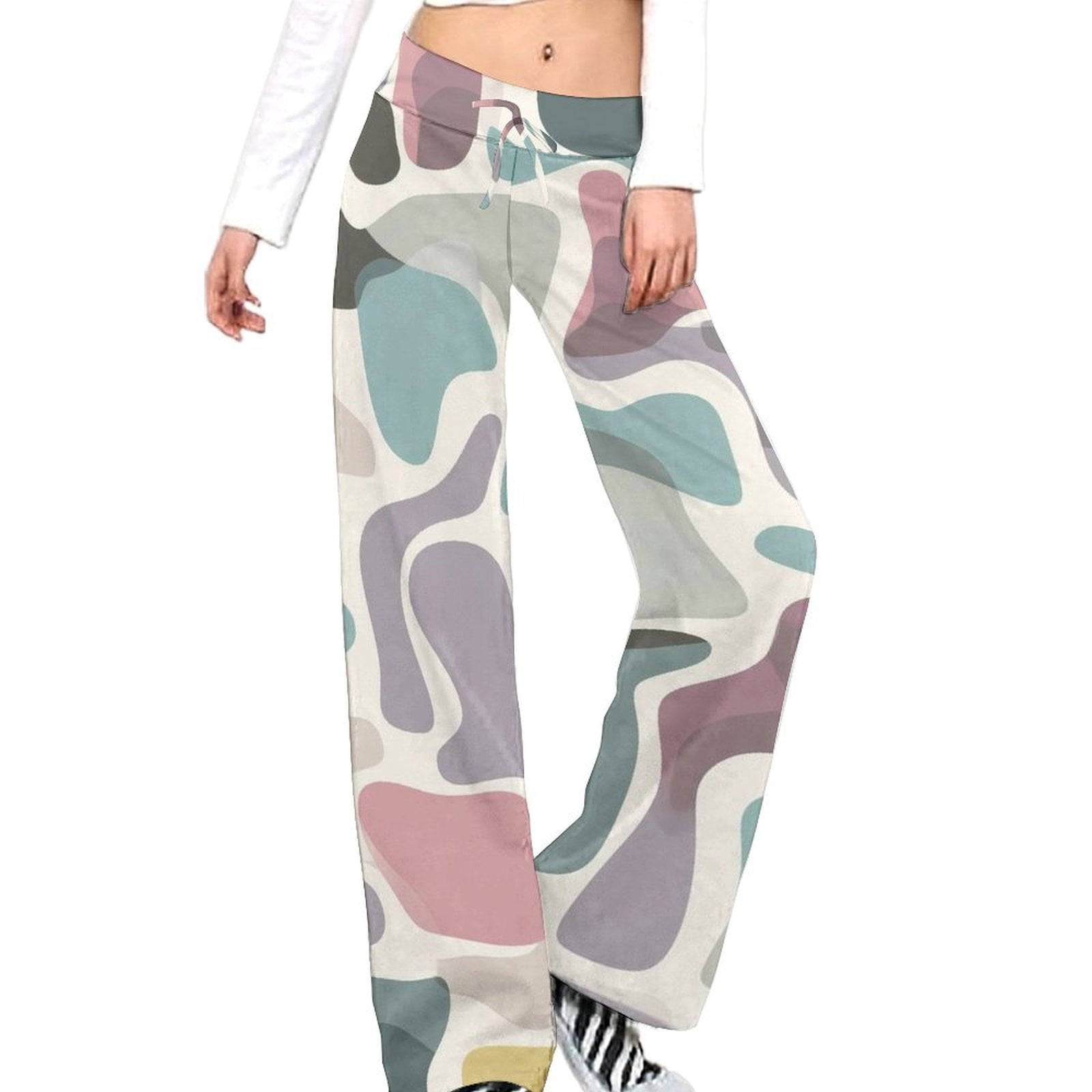 Colored Grid Geometry Summer Outfits Flowy Palazzo Pants for Women 2025 ...