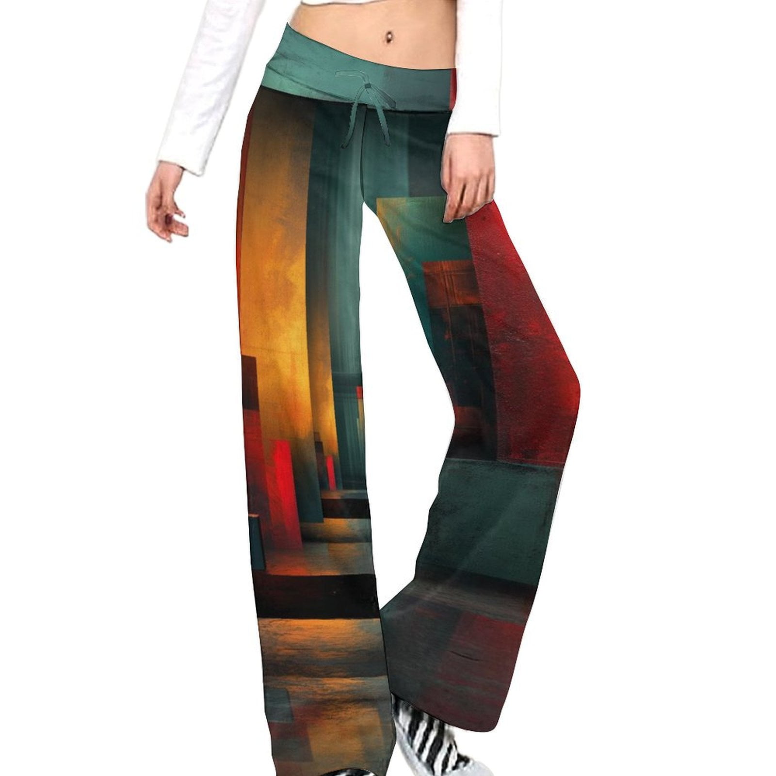 Colored Grid Geometry Summer Outfits Flowy Palazzo Pants for Women 2025 ...