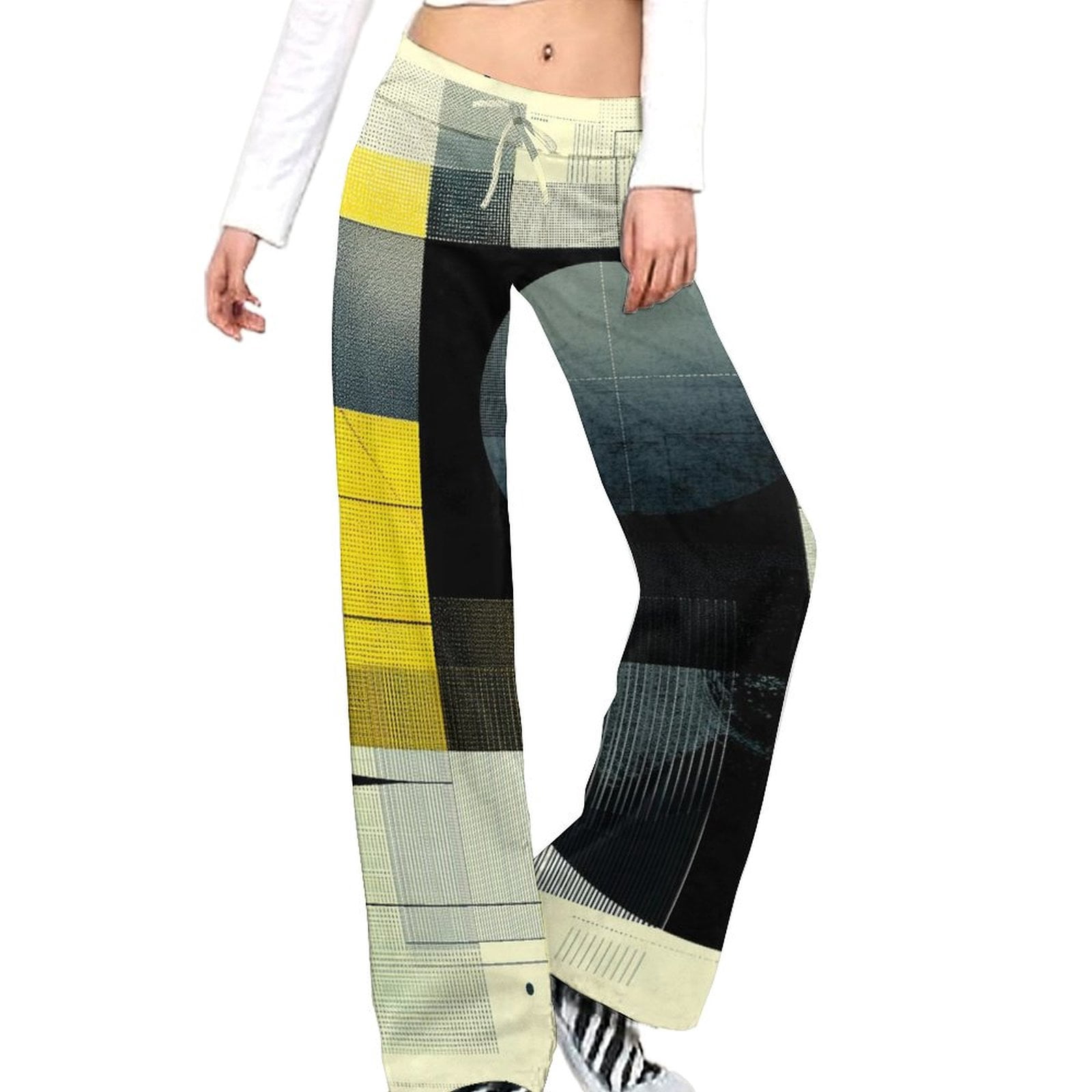 Colored Grid Geometry Summer Outfits Flowy Palazzo Pants for Women 2025 ...