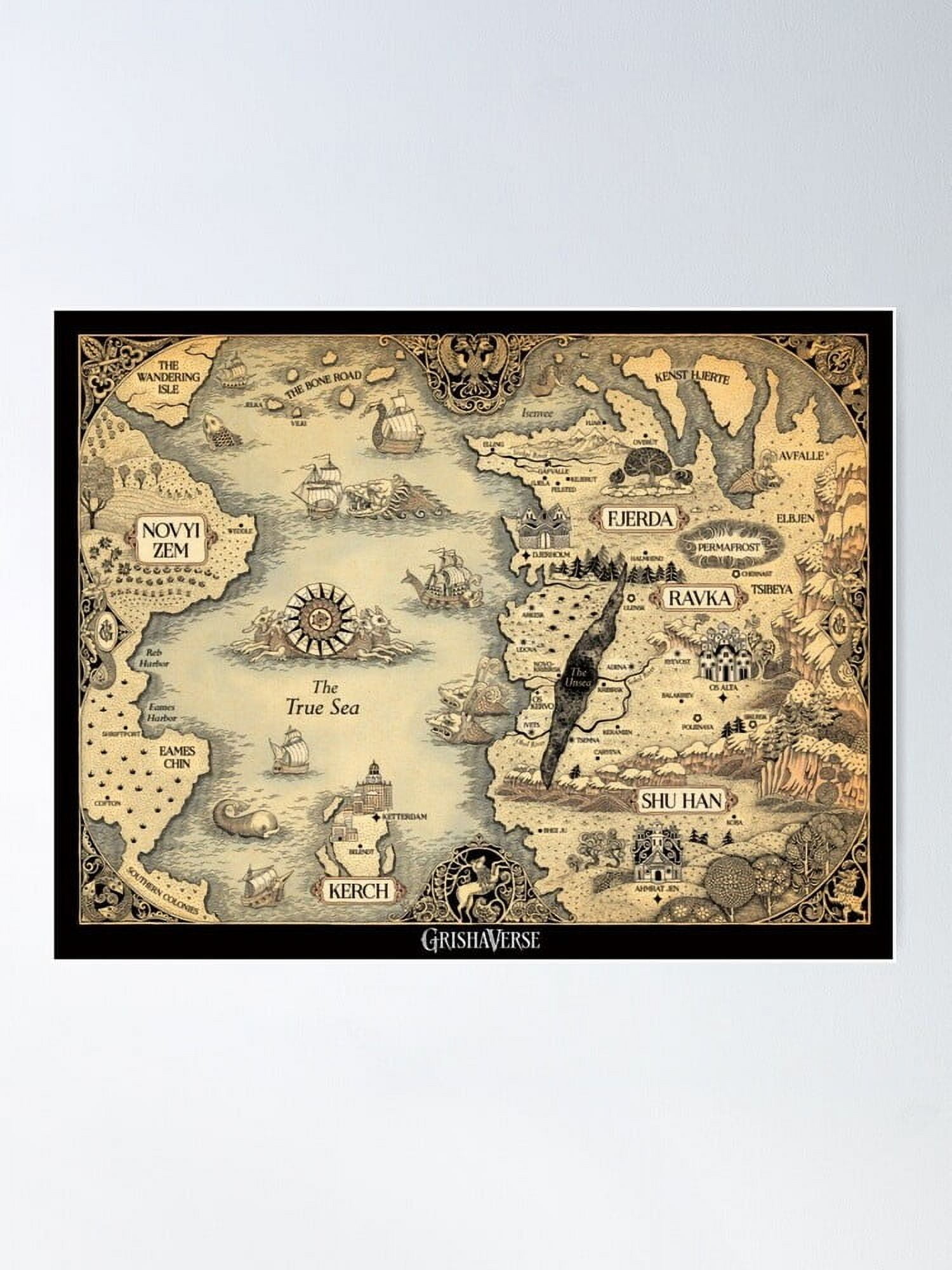 Colored Grishaverse Map (Shadow and Bone map) Poster - Walmart.com