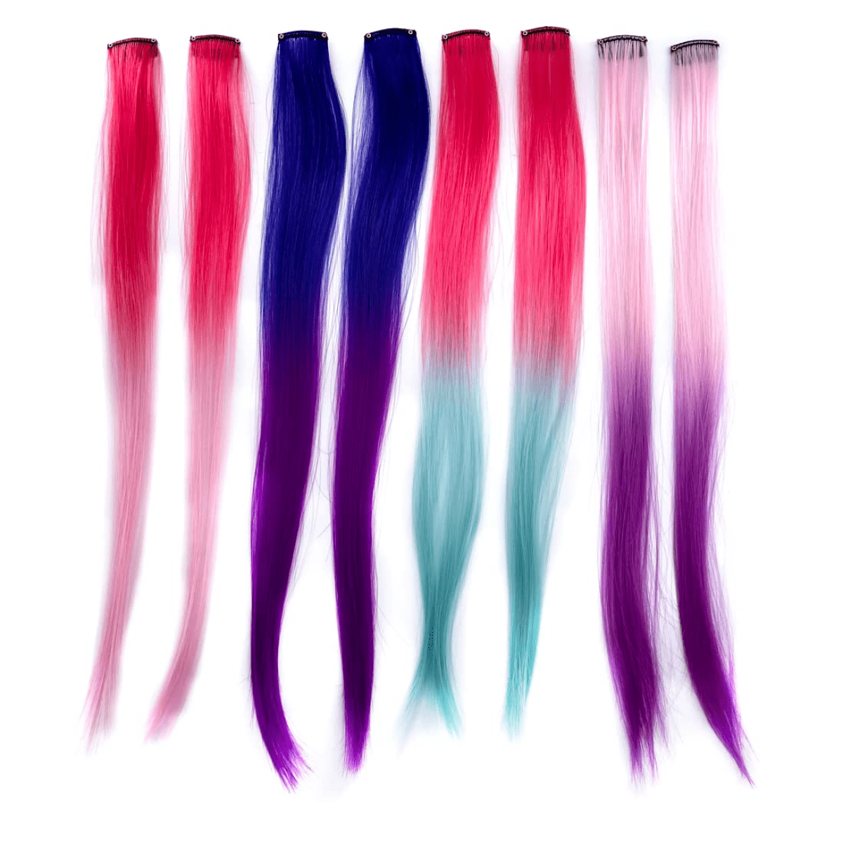 Colored Hair Extensions for Kids Rainbow Ponytail Extension Fake Hair ...