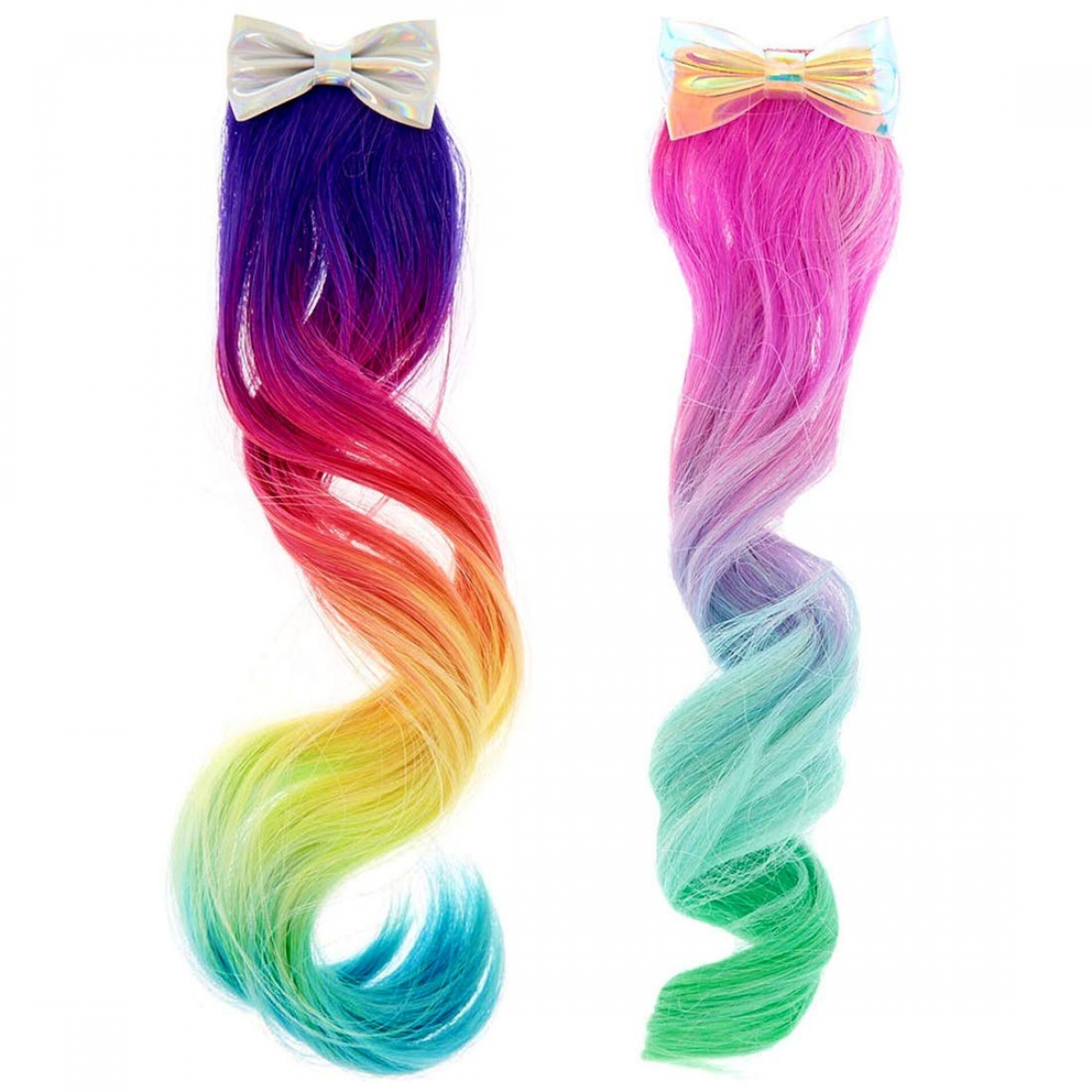 Colored Hair Extensions for Kids Rainbow Ponytail Extension Fake Hair ...