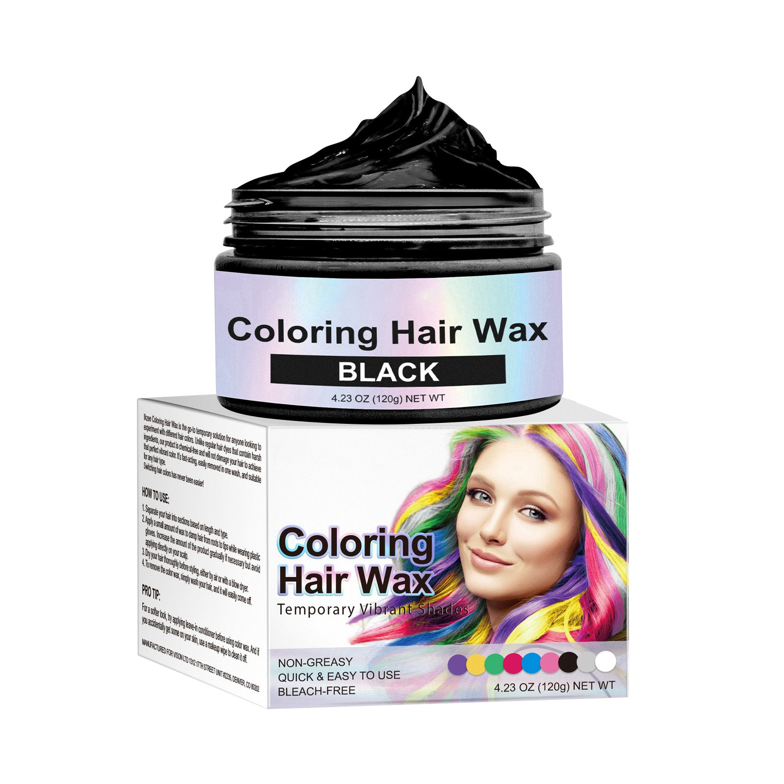 Colored Hair Mud Disposable Hair Cream 9 Colors Hair Wax Temporary Hair ...