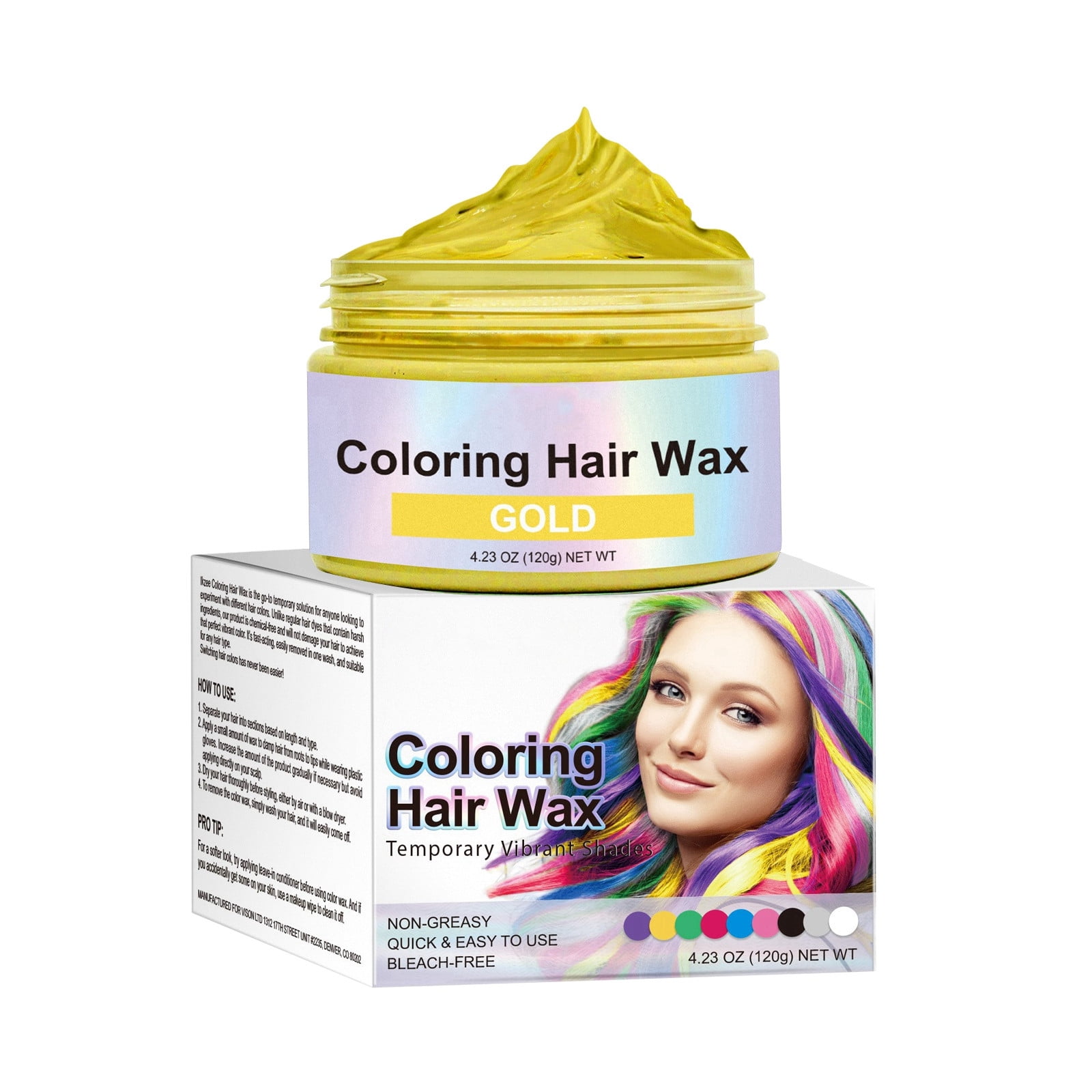 Colored Hair Mud Disposable Hair Cream 9 Colors Hair Wax Temporary Hair ...