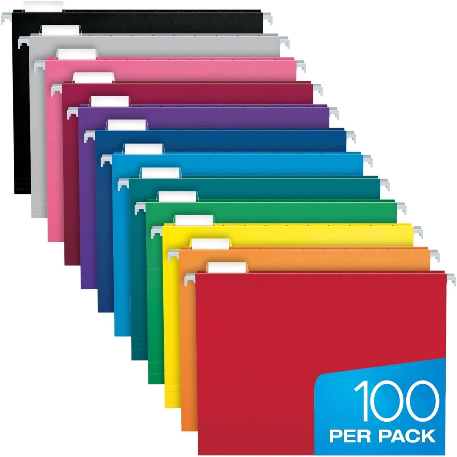 Colored Hanging File Folders Letter Size with 1/5 Cut Adjustable Tabs ...