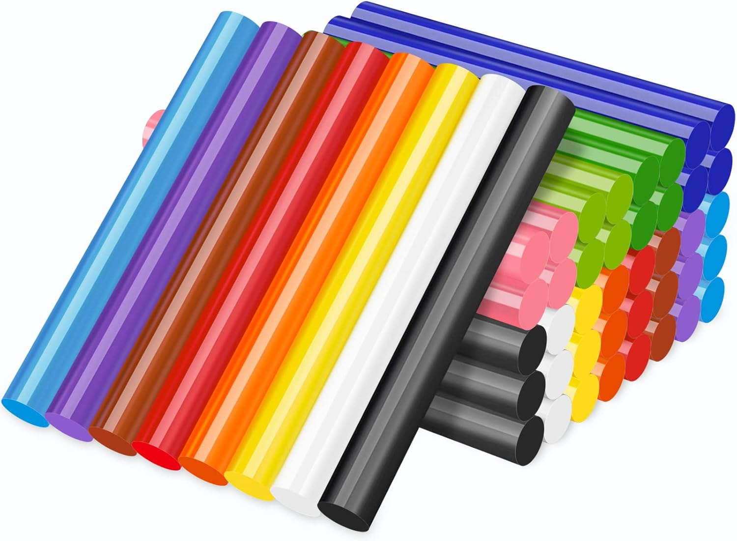 Colored Hot Glue Sticks Full Size, 48 PCS 0.43" Dia x 4" Long Melt ...