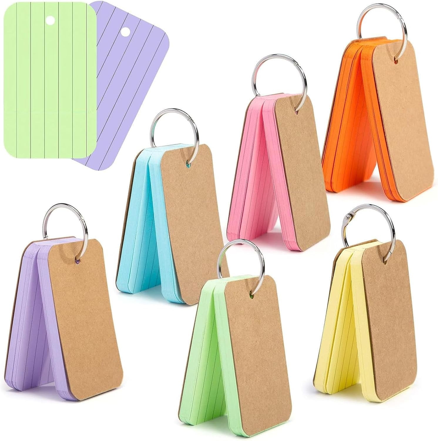 Colored Index Cards, 300 Count, 2.2 x 3.5 Inchs Flash Card Lined Ruled ...