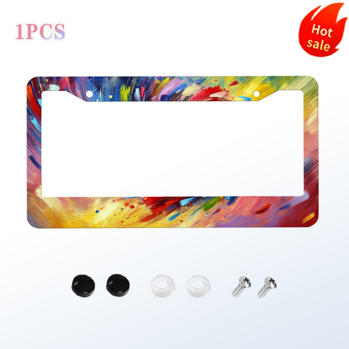 Colored Ink Splashing License Plate Frame, Beautiful Aluminium for Car ...