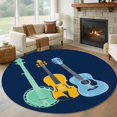 Colored Instruments 5FT Round Area Rugs for Living Room Retro Green ...