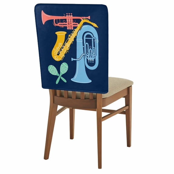 Colored Instruments Chair Back Covers Set of 6 Retro Pink Yellow Blue ...