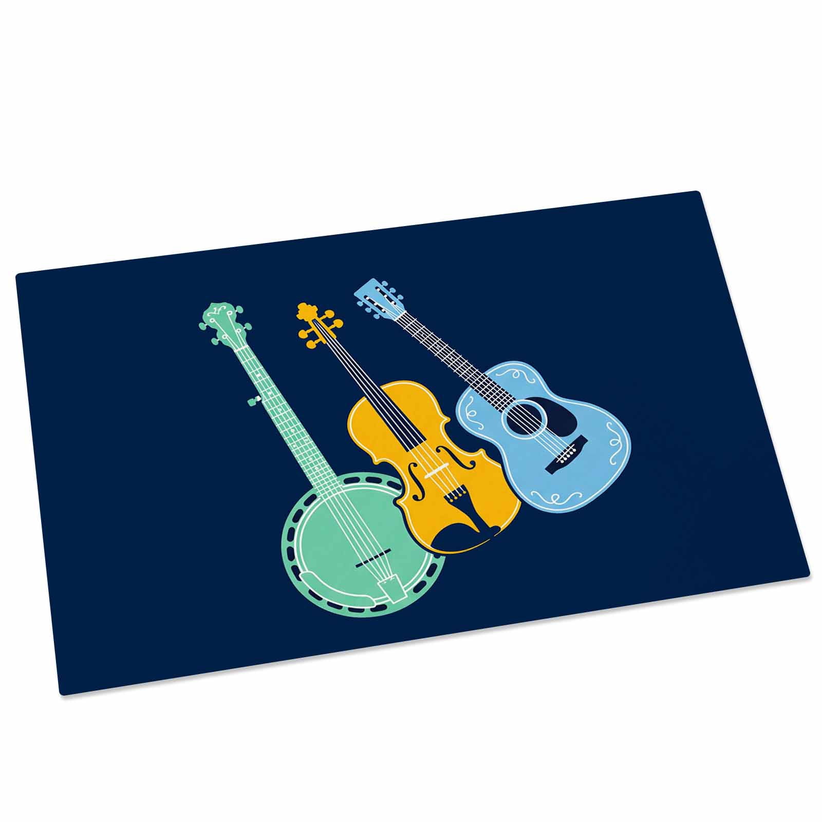 Colored Instruments Door Mat 20x31.5 Inch Retro Green Yellow Blue ...