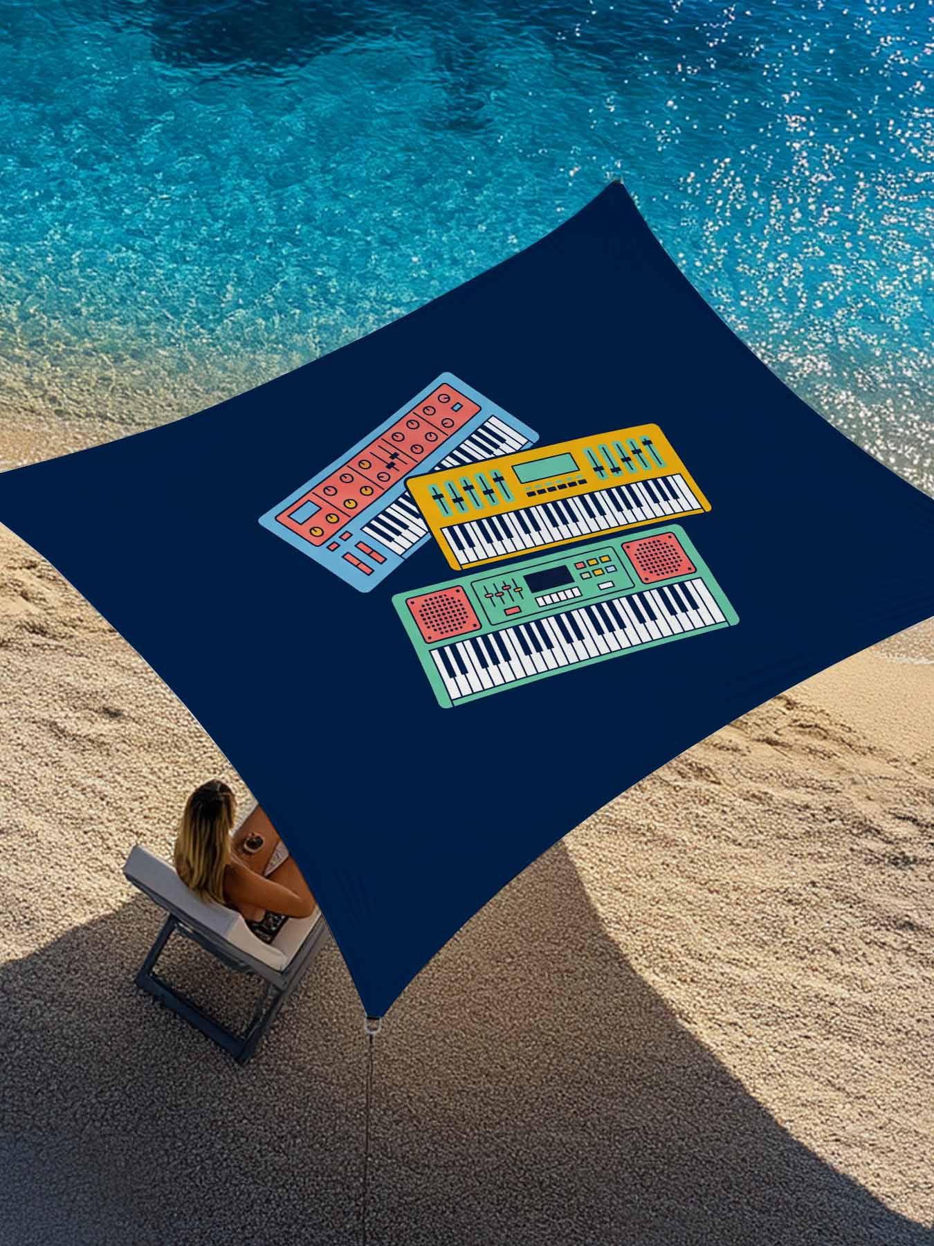 Colored Instruments Sun Shade Sail 14' x 18', Retro Green Yellow Blue ...