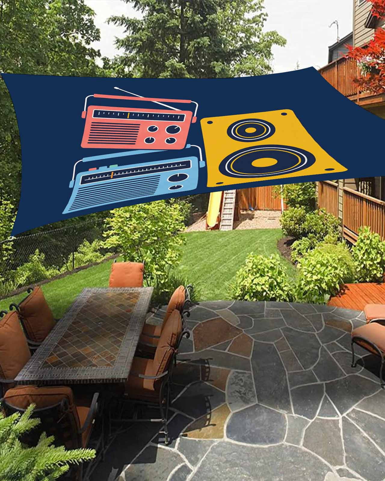 Colored Instruments Sun Shade Sail 8'X10' Retro Pink Yellow Blue ...