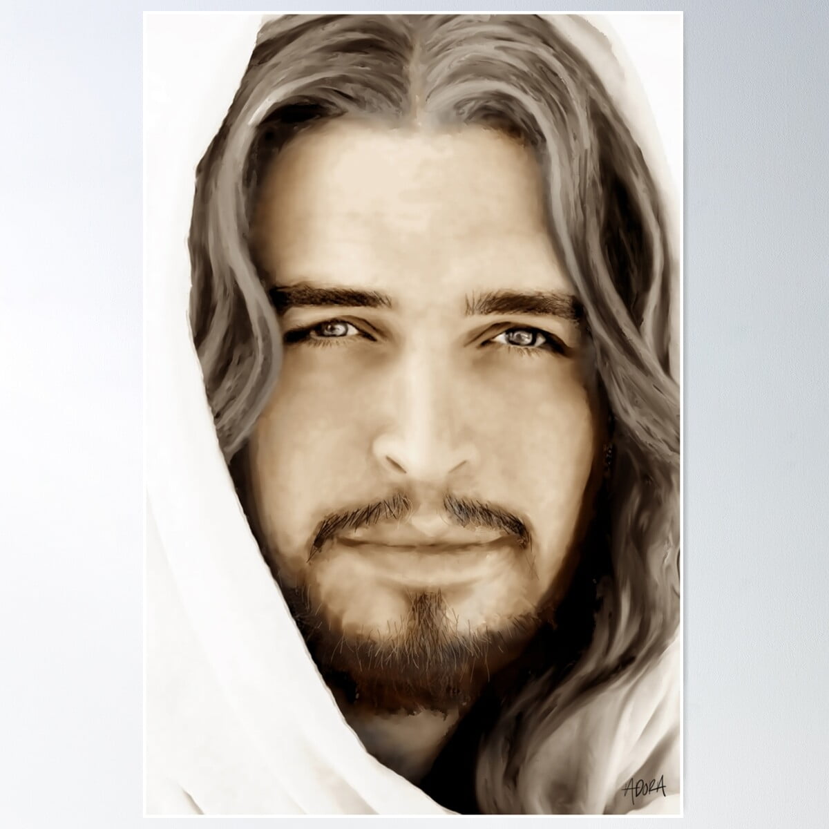 Colored Jesus Christ Portrait Print By Adora (Project Made New) Poster ...