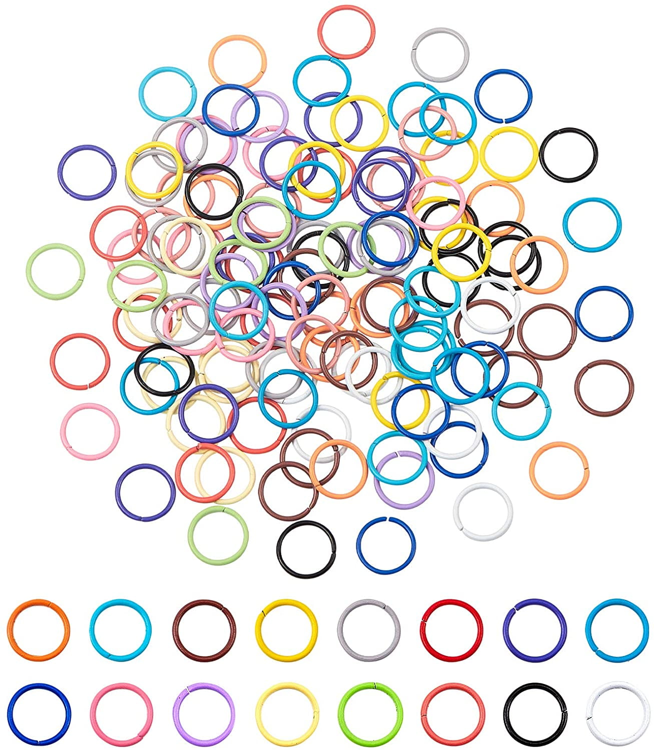 Colored Jump Rings 160pcs 16 Colors Iron Open Jump Rings 10mm O Ring ...