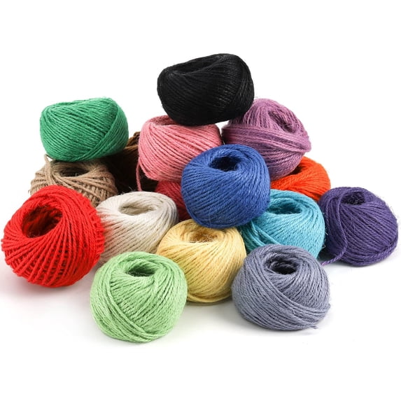 Colored Jute Twine, 16 Rolls 16 Colors Jute String, 3 Ply Craft String ...