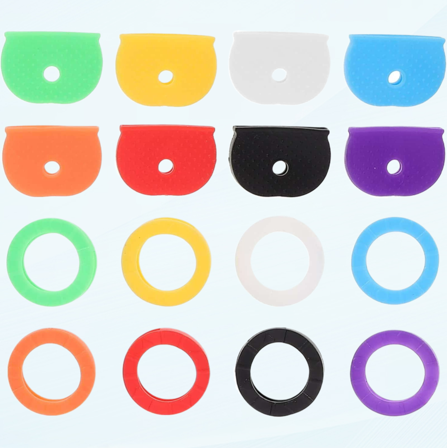 Colored Key Covers Decorative Key Cover Ring 64Pcs Rubber Key Covers ...