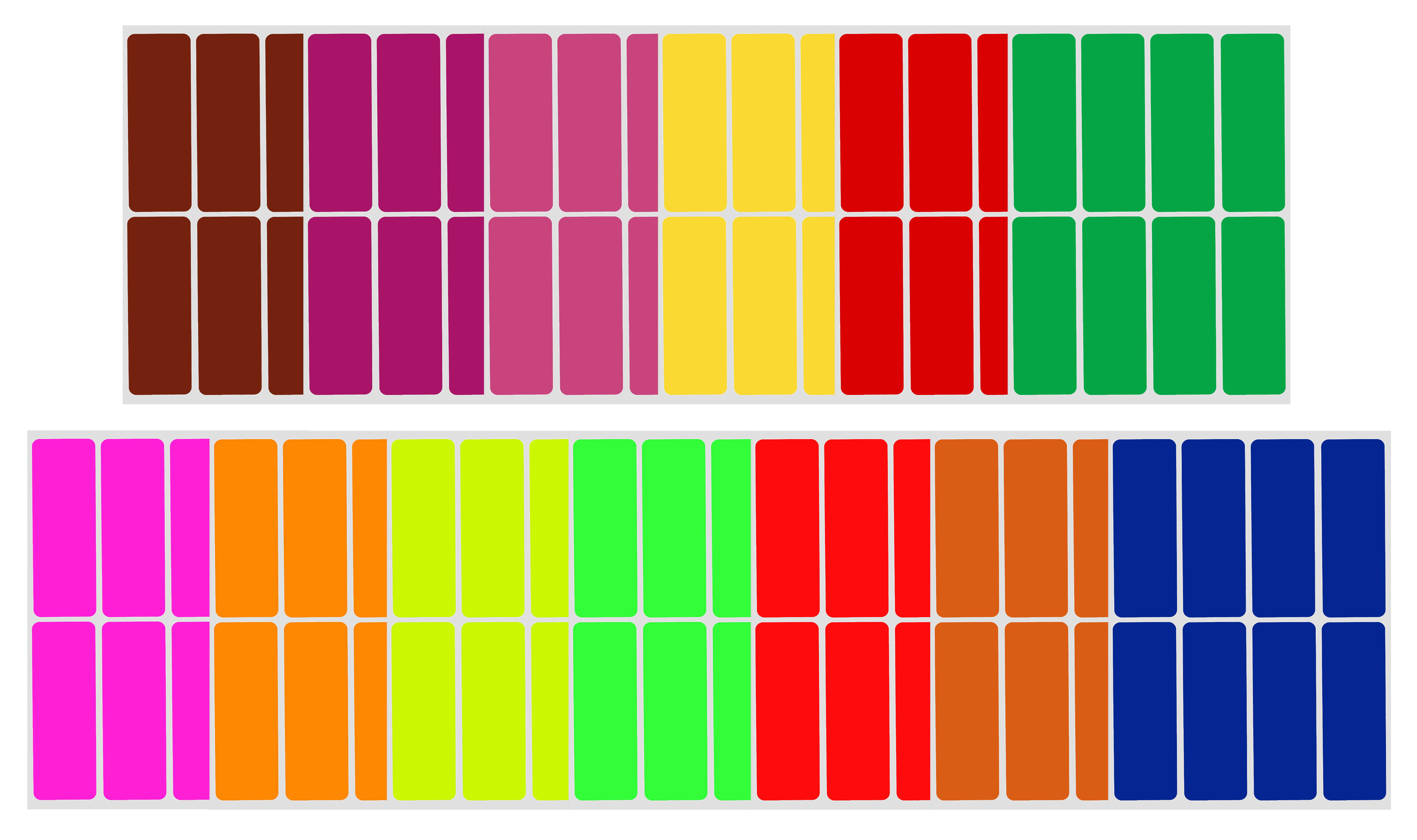 Colored Label Sticker Rectangle in 13 colors 1 x 3 inch Writable Labels ...