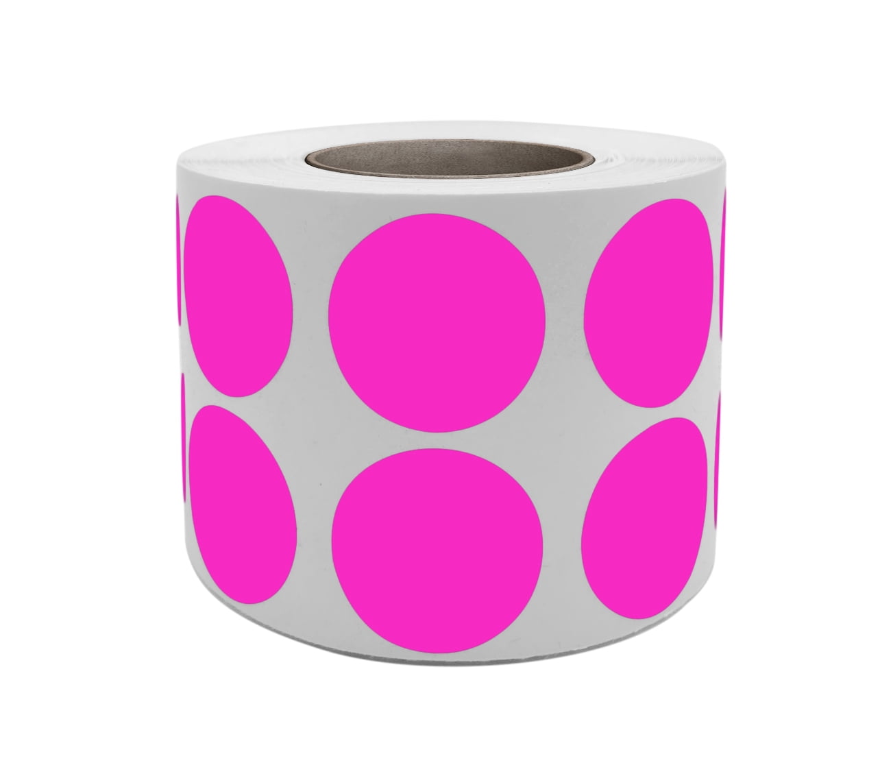 Colored Label Sticker rolls - Round sticker dots in Neon Pink - 19mm ...