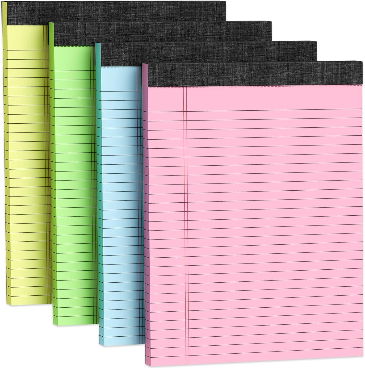 Colored Legal Note Pads 8.5 x 11, 4 Pack Pink Legal Pad 8-1/2 x 11 ...
