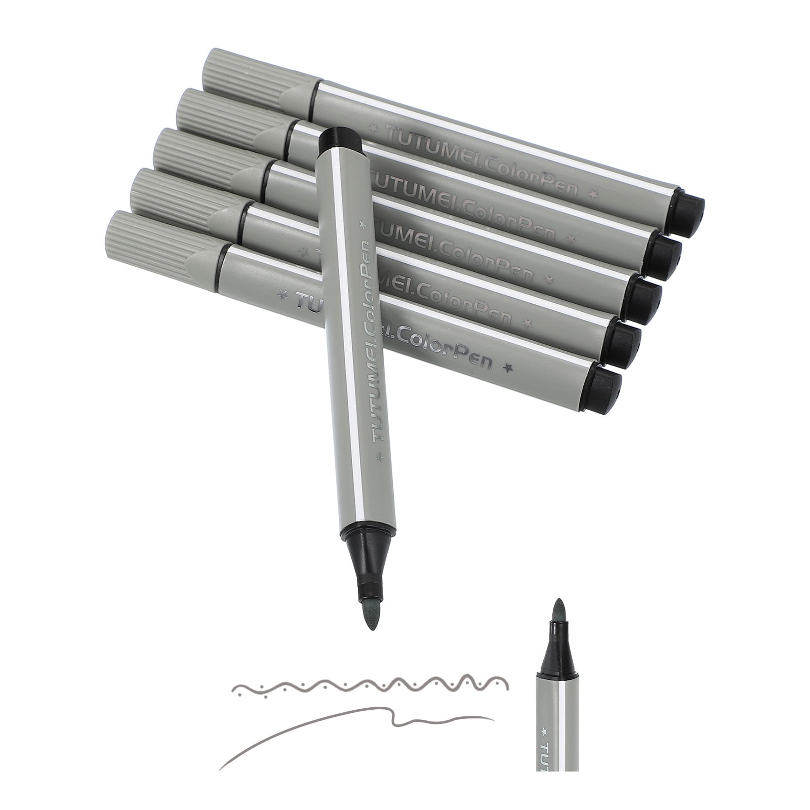 Colored Markers, Deep Grey 6 Pack Washable Coloring Markers Water Color ...
