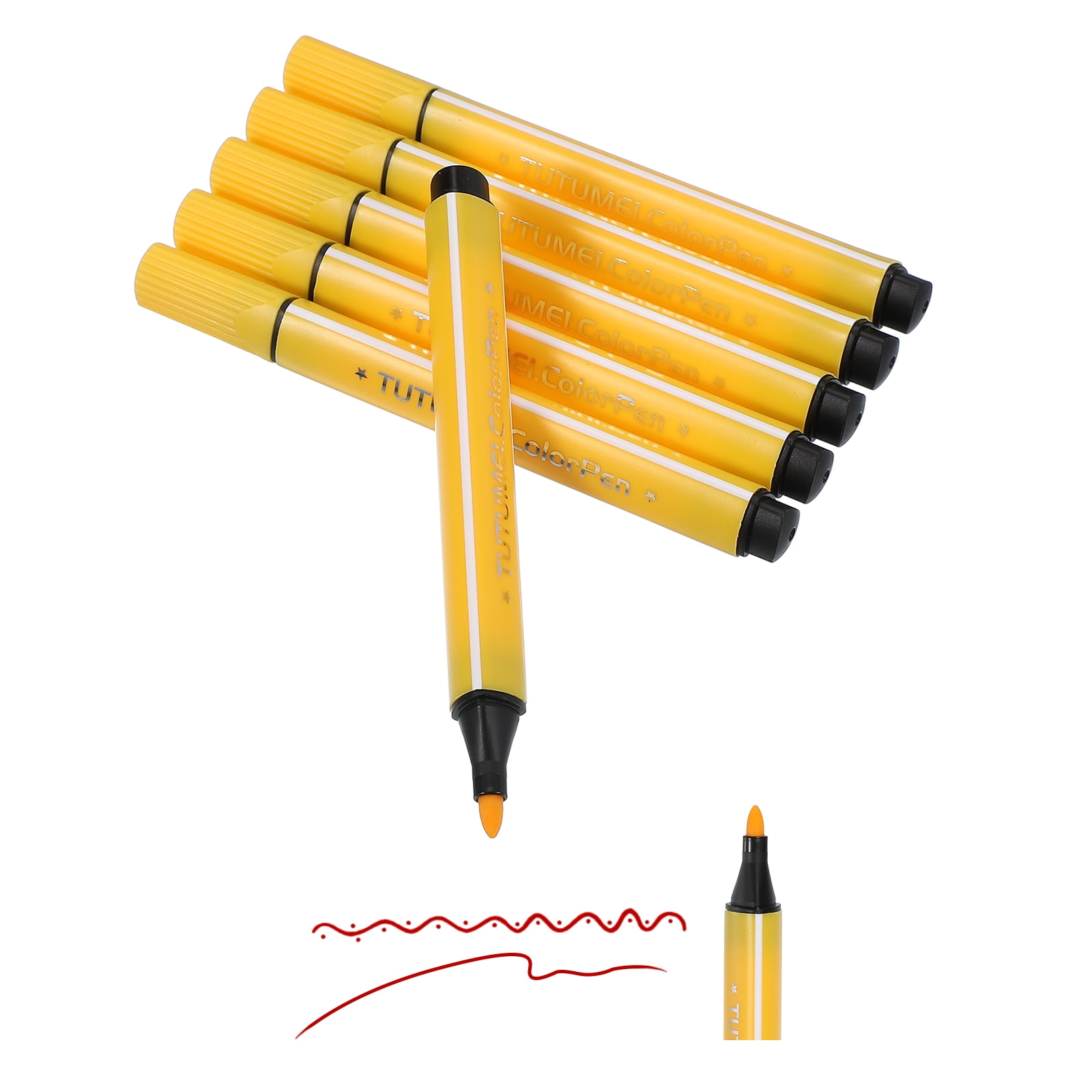 Colored Markers, Dirt Yellow 6 Pack Washable Coloring Markers Water ...