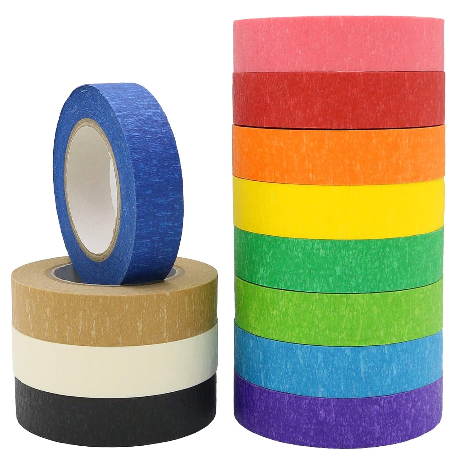 Colored Masking Tape 16 Yard Per Roll, 12 Rolls Rainbow Colors Painting ...