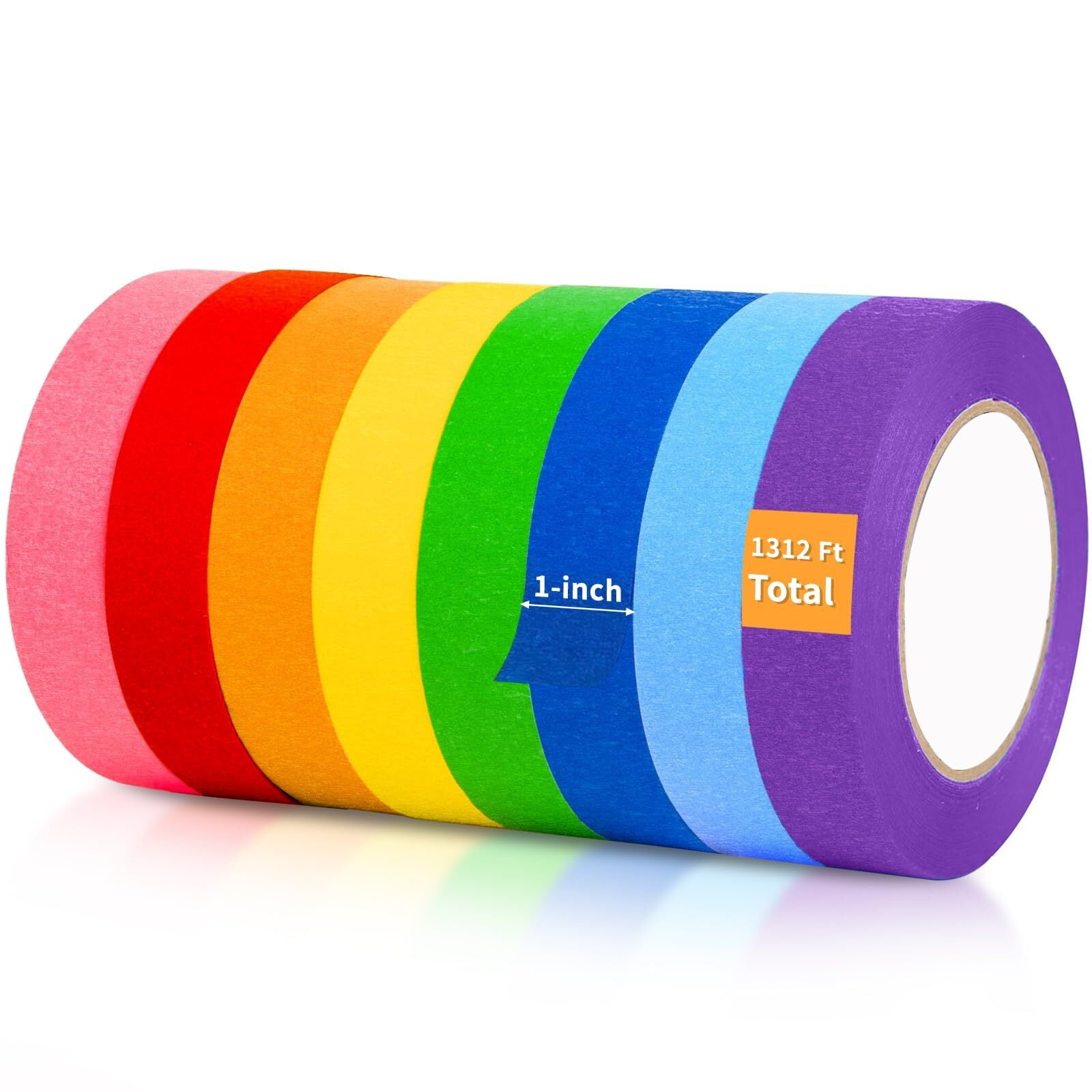 Colored Masking Tape, 8 Roll Multi-Color 1312 Ft x 1 inch Painters Tape ...