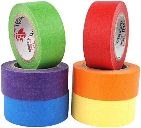 Colored Masking Tape, Rainbow Color Craft Paper Tape Art Painters Tape ...
