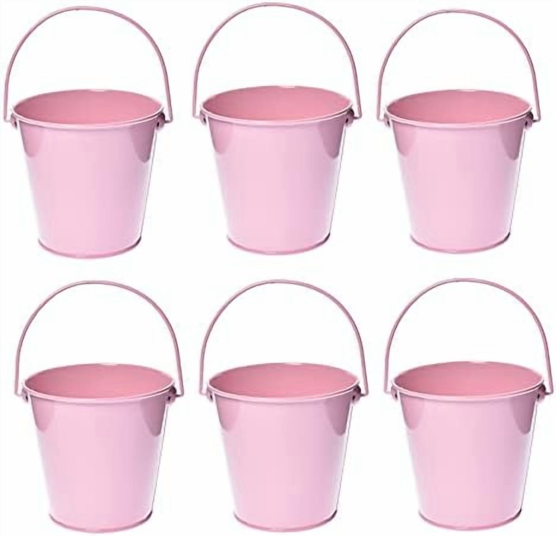 Colored Metal Buckets with Handle, 6 Pack 5.91 Inch Galvanized Iron ...