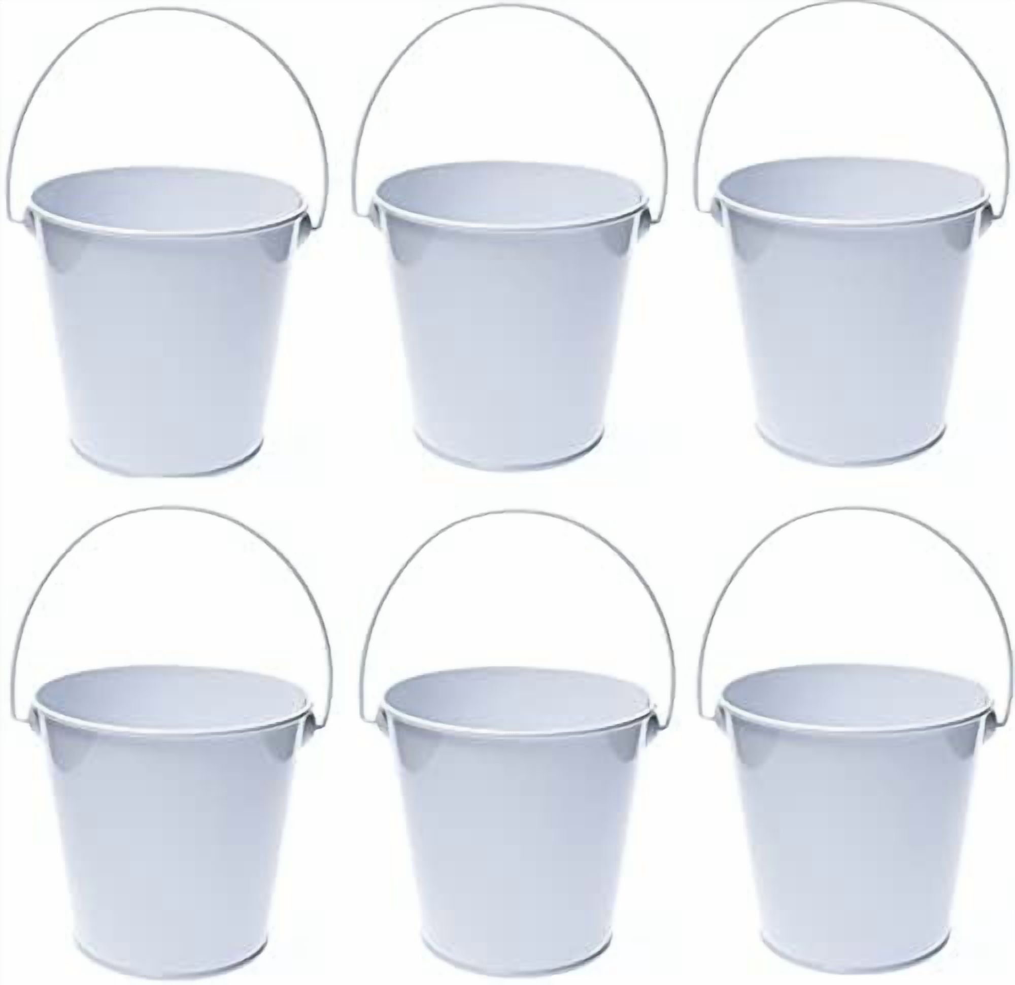 Colored Metal Buckets with Handle, 6 Pack 5.91 Inch Galvanized Iron ...