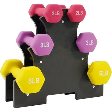 BalanceFrom Fitness 20 Pound Neoprene Coated Dumbbell Set with Stand ...