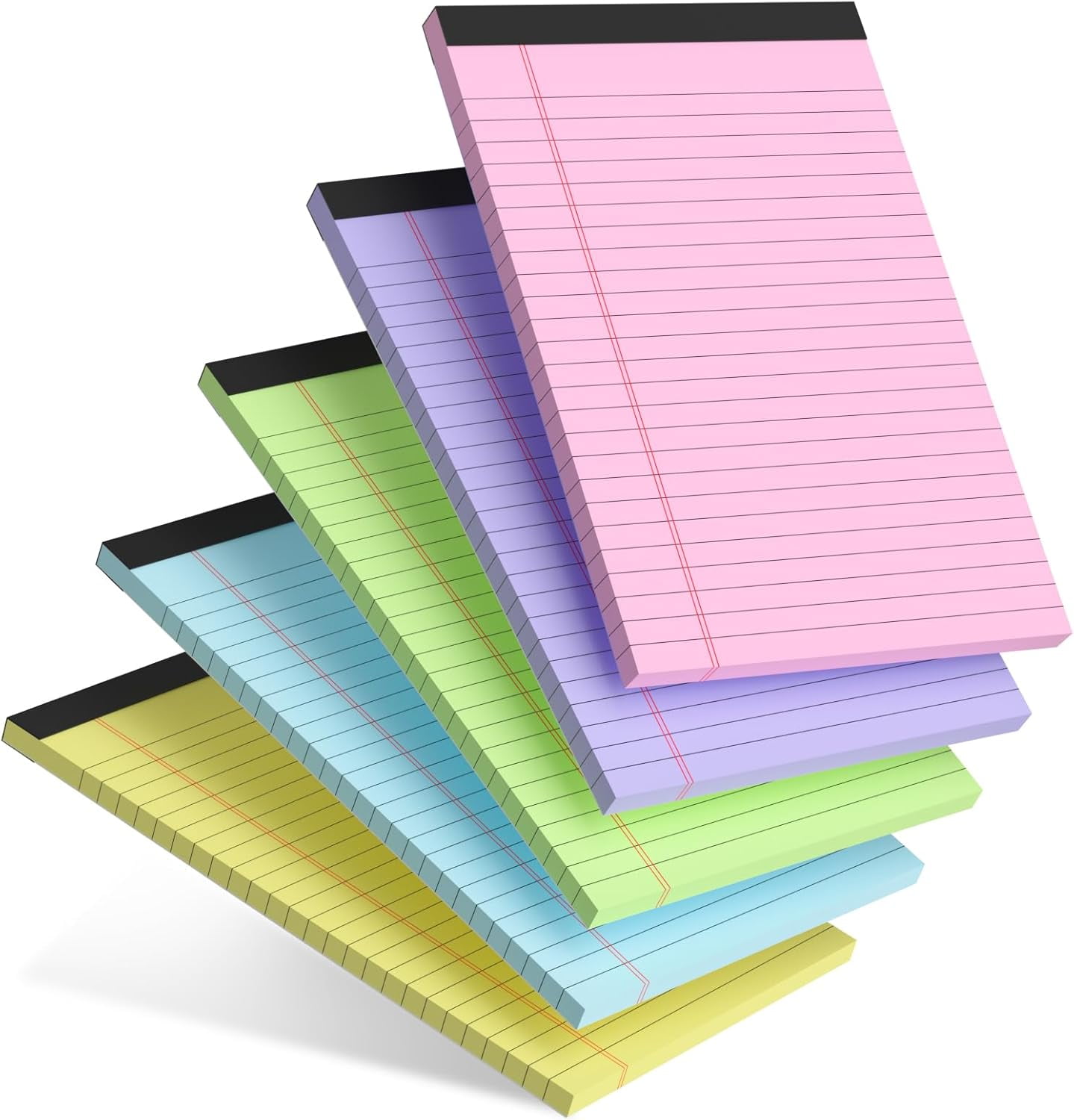 5pcs Small Note Pad 5x8 Notebook College Ruled Color Legal Pads Paper ...
