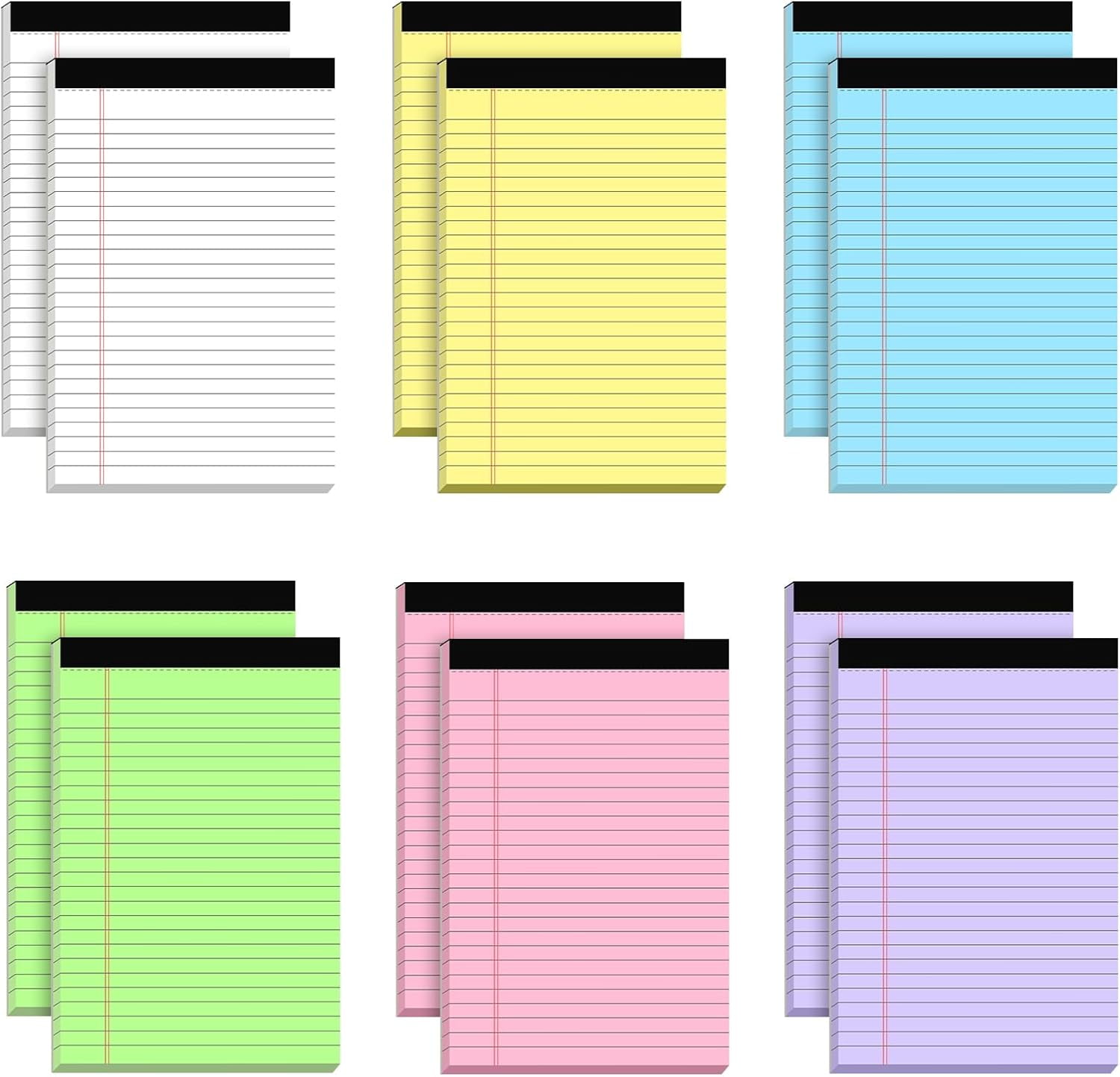 Colored Note Pads 5x8 College Ruled Small Legal Pads Paper Notepads 5 ...