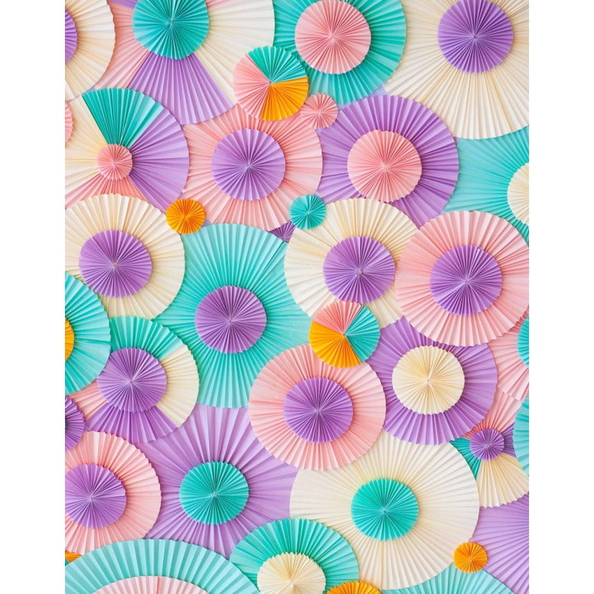 Colored Paper Flowers Backdrop Customize Vinyl Photography Backdrop ...