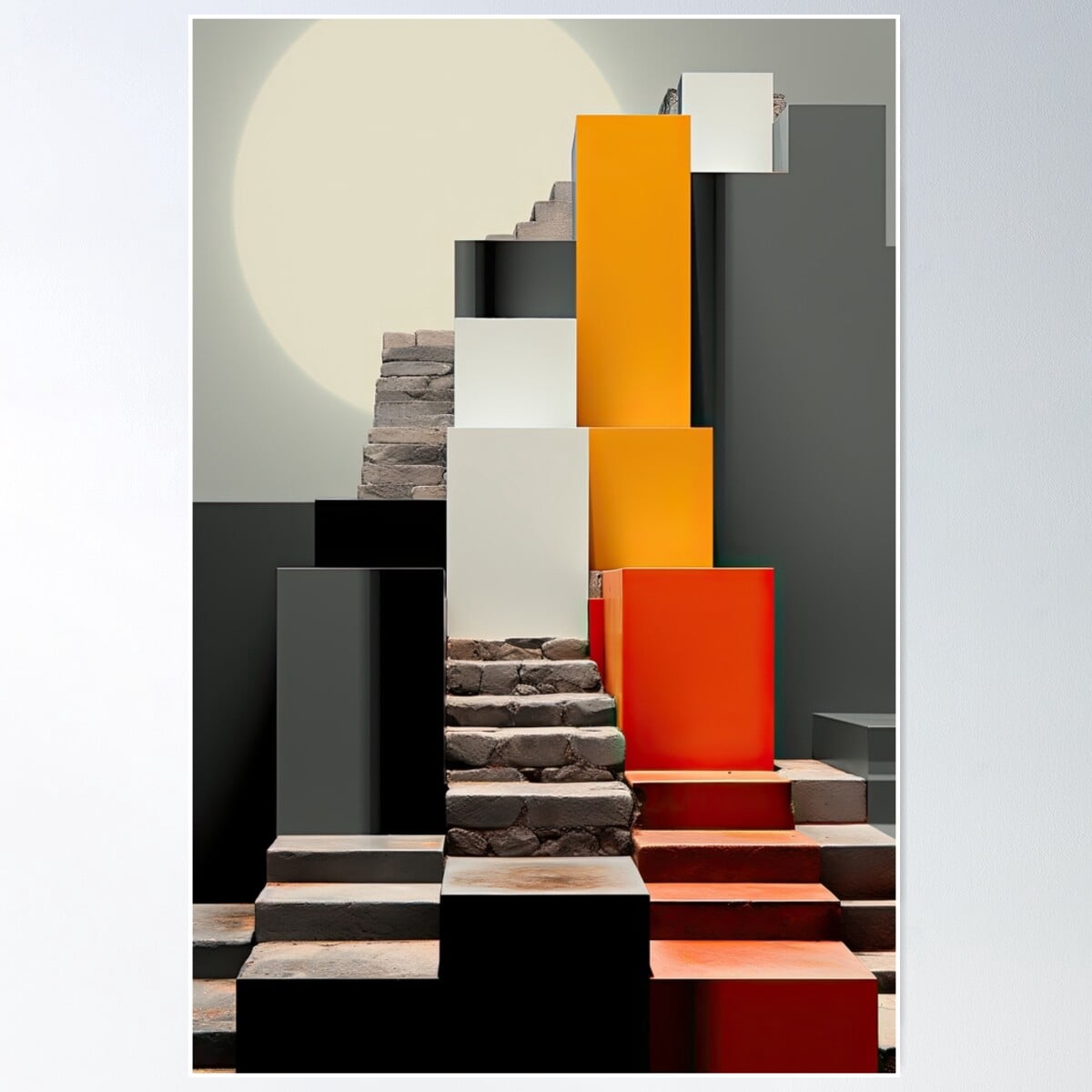 Colored Path Poster Wall Art, Modern Wall Decor For Living Room Bedroom ...