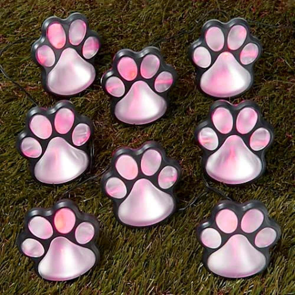 Colored Paw Print Solar Garden Lights, Adorable LED Solar Paw Lights ...