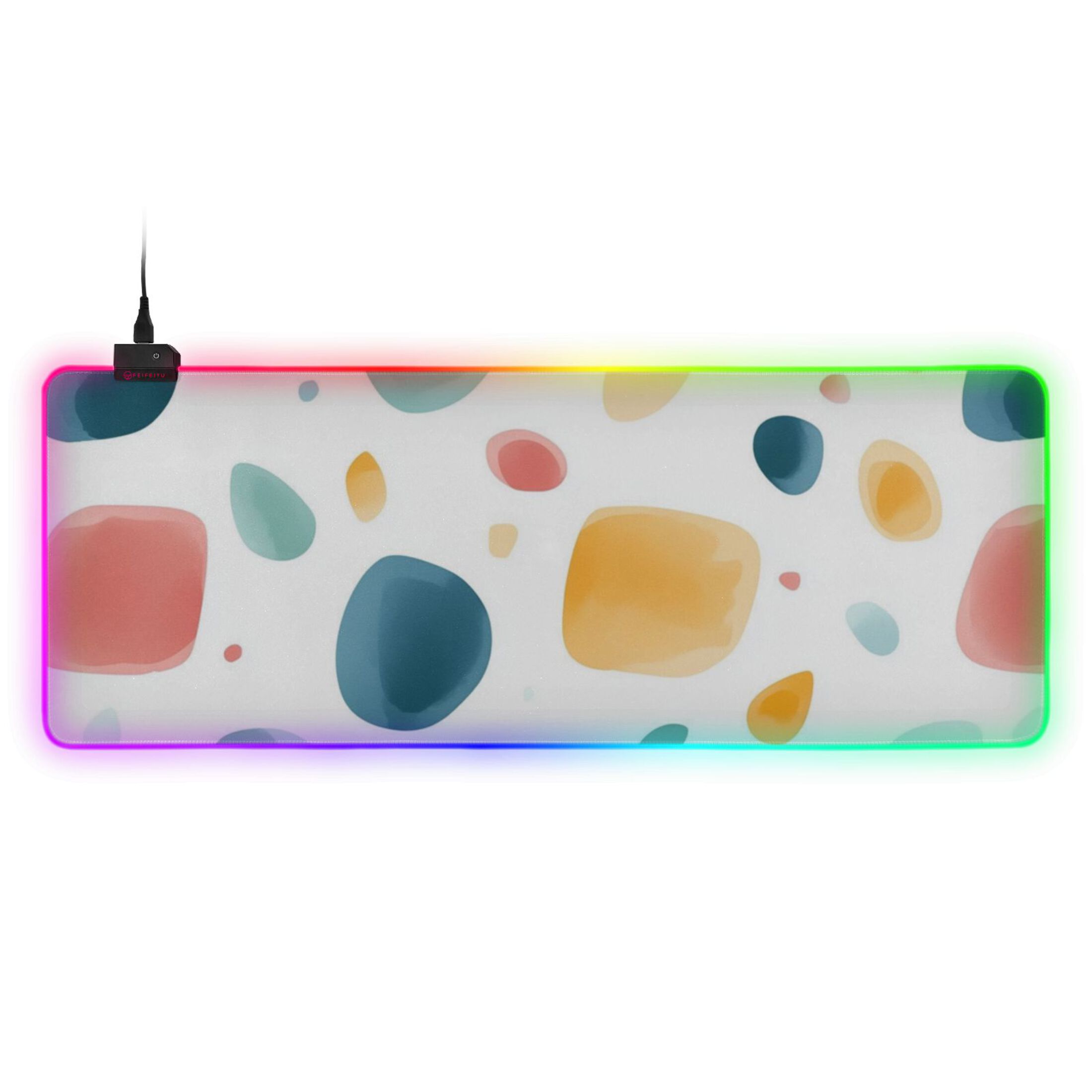 Colored Pebbles RGB Gaming Mouse Pad Large Keyboard Mat Rubber Base 13 ...