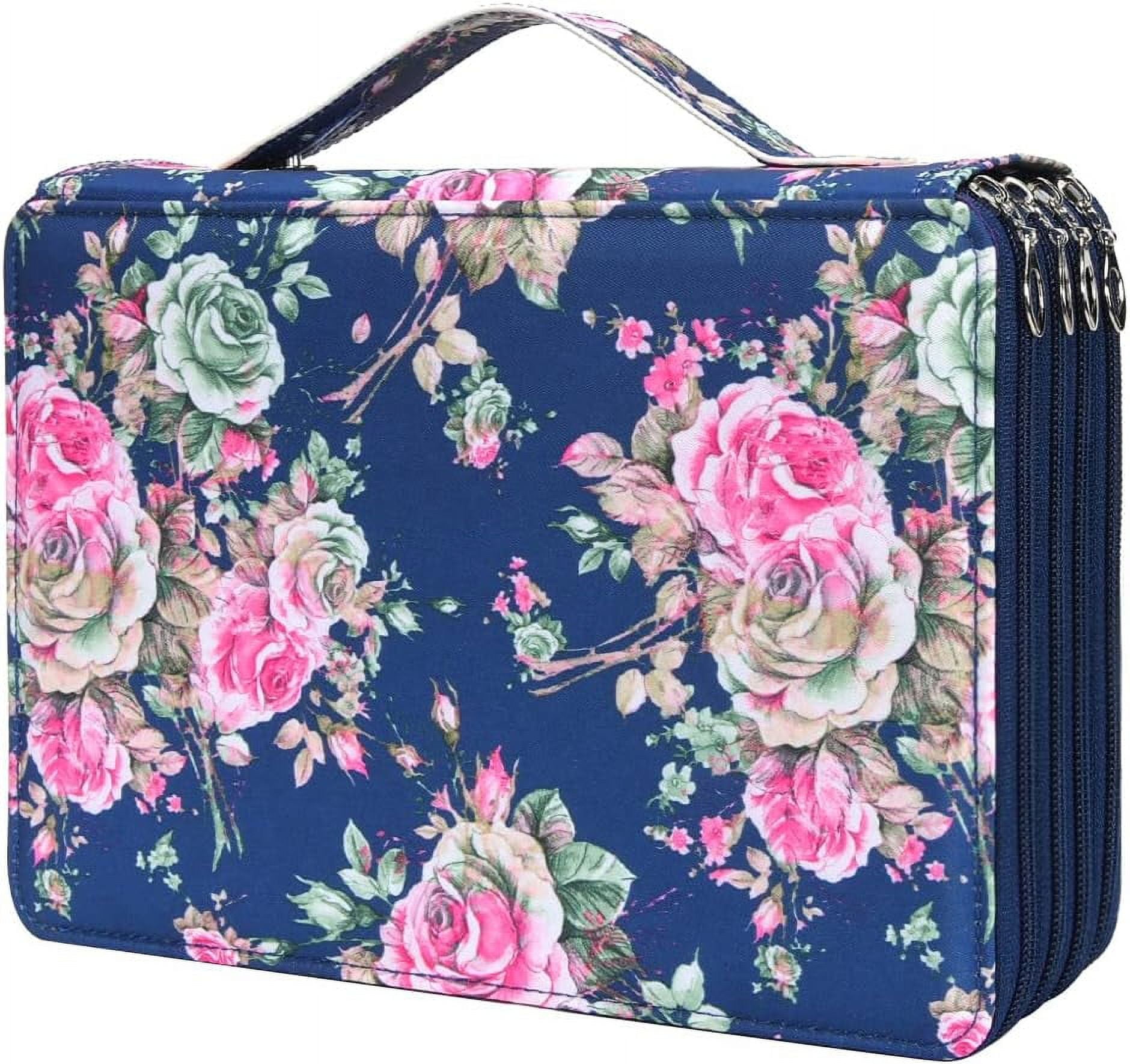 Colored Pencil Case - 200 Slots Pencil Holder with Zipper Closure Twill ...