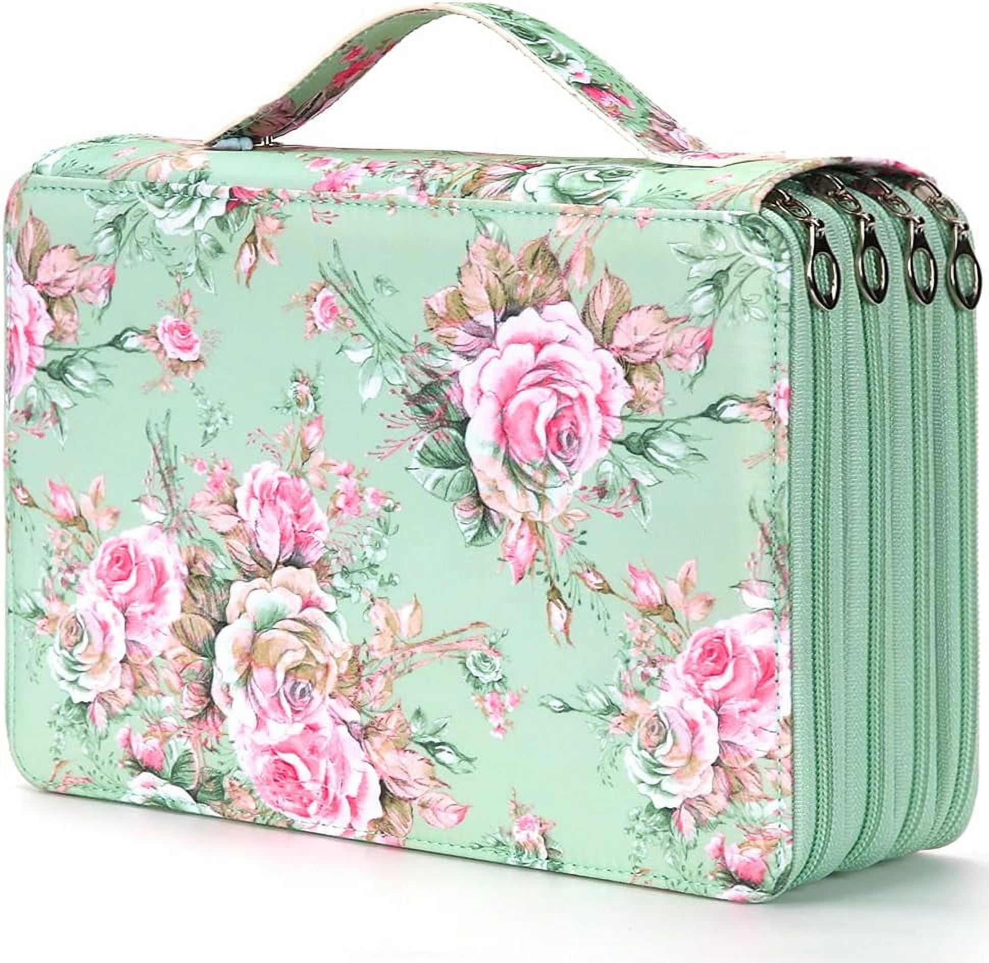 Colored Pencil Case - 200 Slots Pencil Holder with Zipper Closure Twill ...