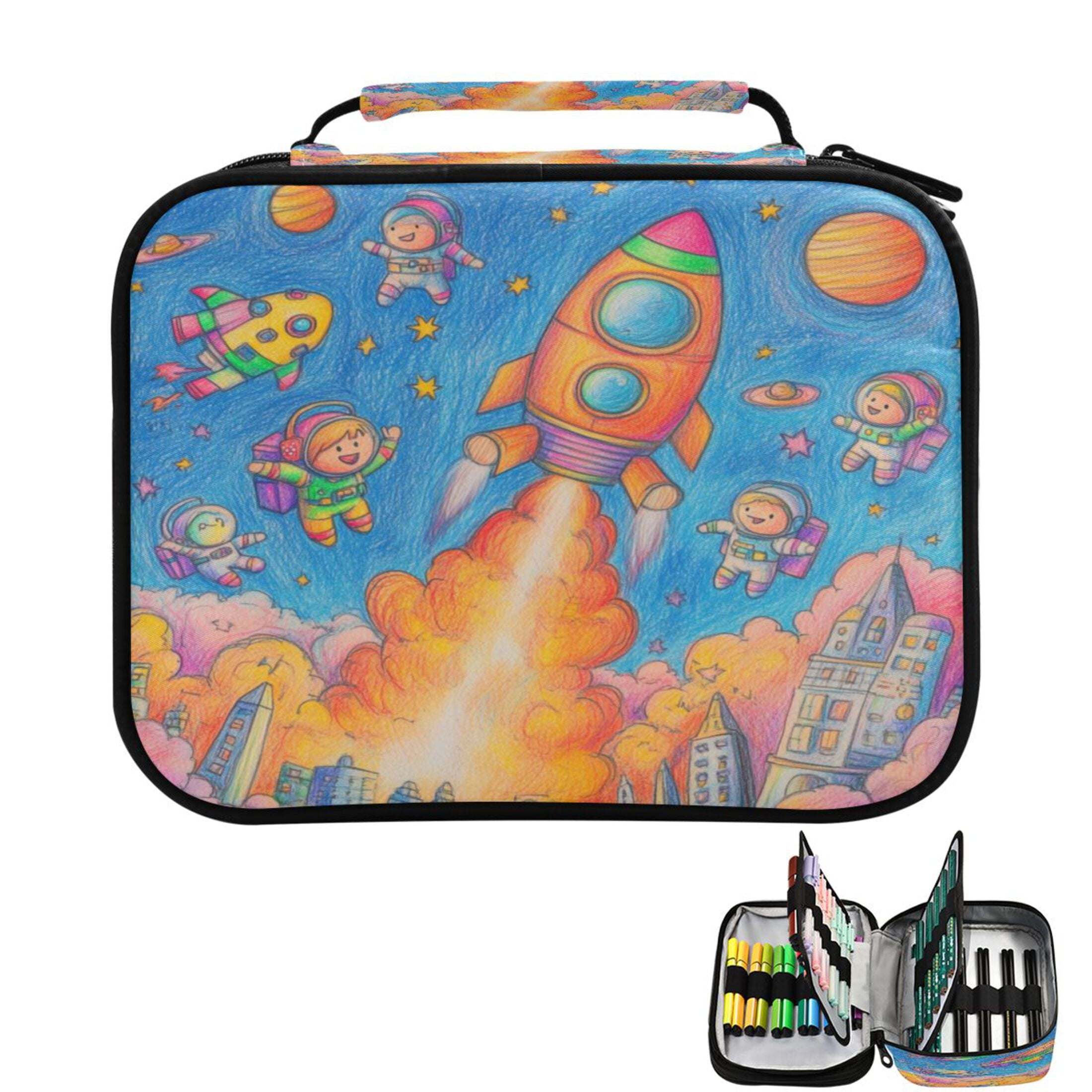 Colored Pencil Case with Double Zipper for Colored Pencils, Watercolor ...