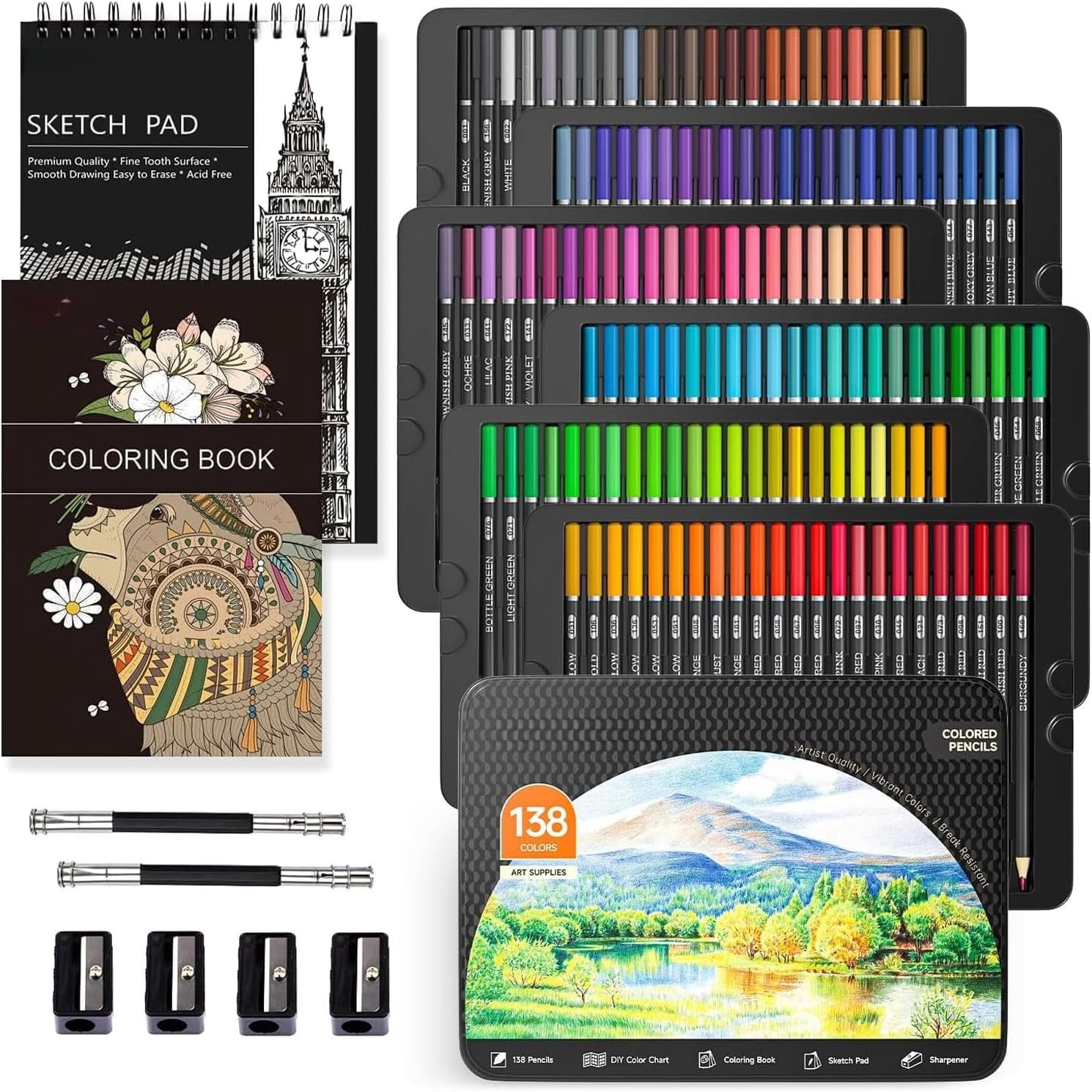 Colored Pencils, Colored Pencils for Adult Coloring, Soft Core Color ...