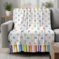 Colored Pencils Fleece Throw Blanket Childlike Building Blocks Campus ...