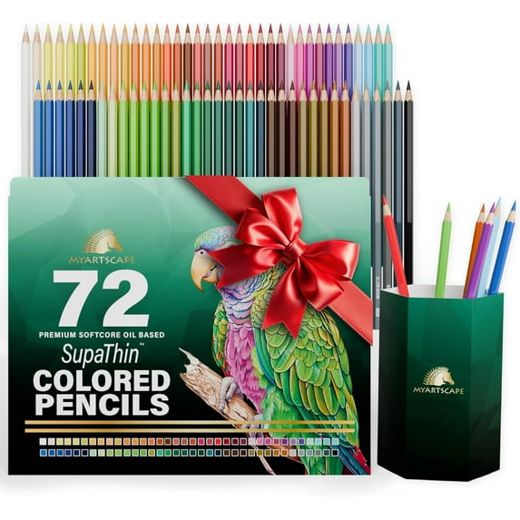 Colored Pencils Set of 72 – Soft Core Oil-Based Color Pencils with ...