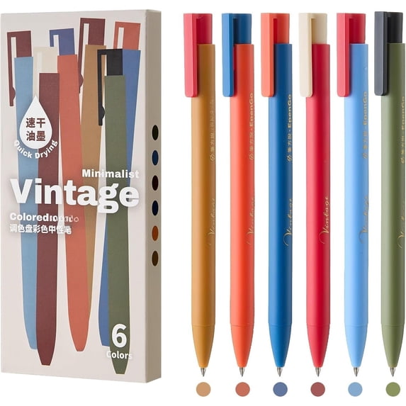 Colored Pens 18 , Colorful ink Pens Retractable Quick Dry 0.5mm Fine ...