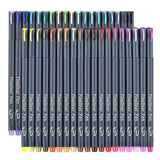 Colored Pens, 38 Fineliner Porous Fine Point Pens with 2 Stencils, Fine ...